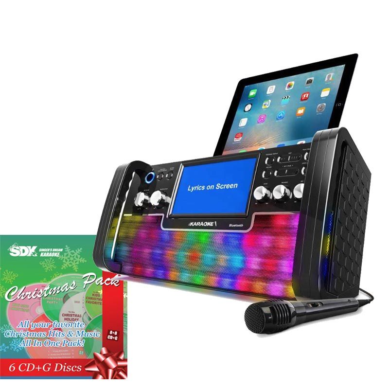 iKaraoke KS780B-BT Bluetooth CD+G Karaoke Disco Party Machine with ...