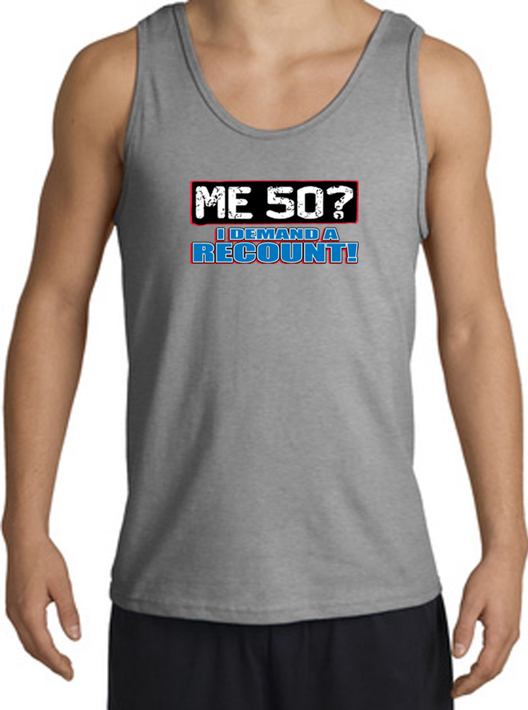 50th Birthday Tanktop - Funny Me 50 Years Adult Sports Grey Tank Top ...