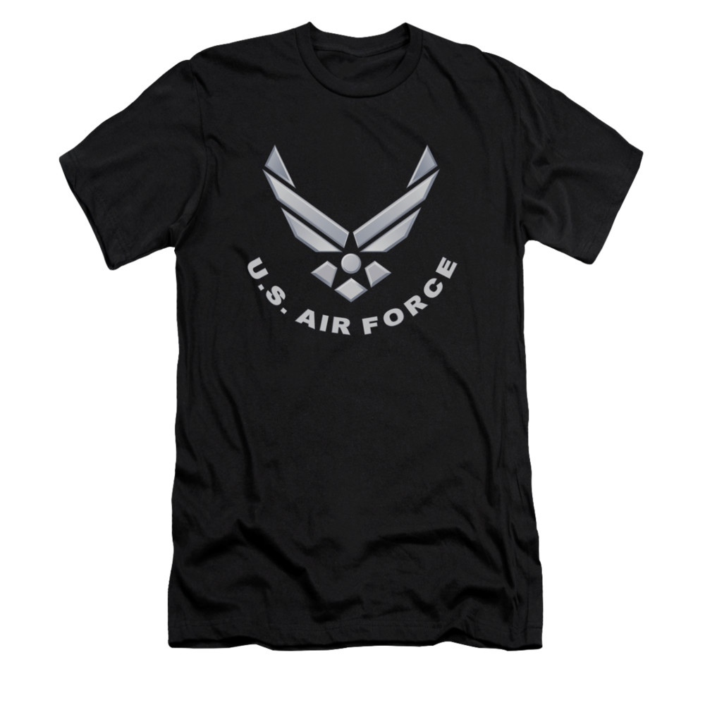 Air Force Shirt Slim Fit Logo Black T-Shirt - Air Force Logo Shirts