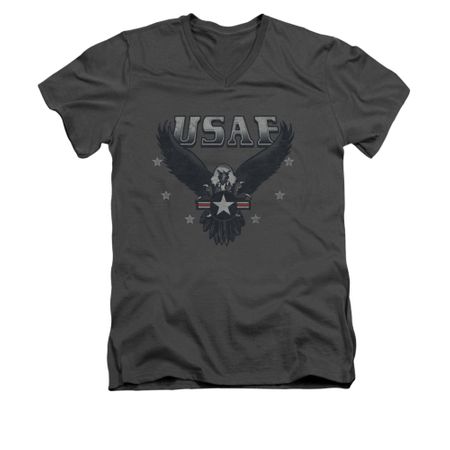 Air Force Shirt Slim Fit V-Neck Eagle Charcoal T-Shirt - Air Force ...
