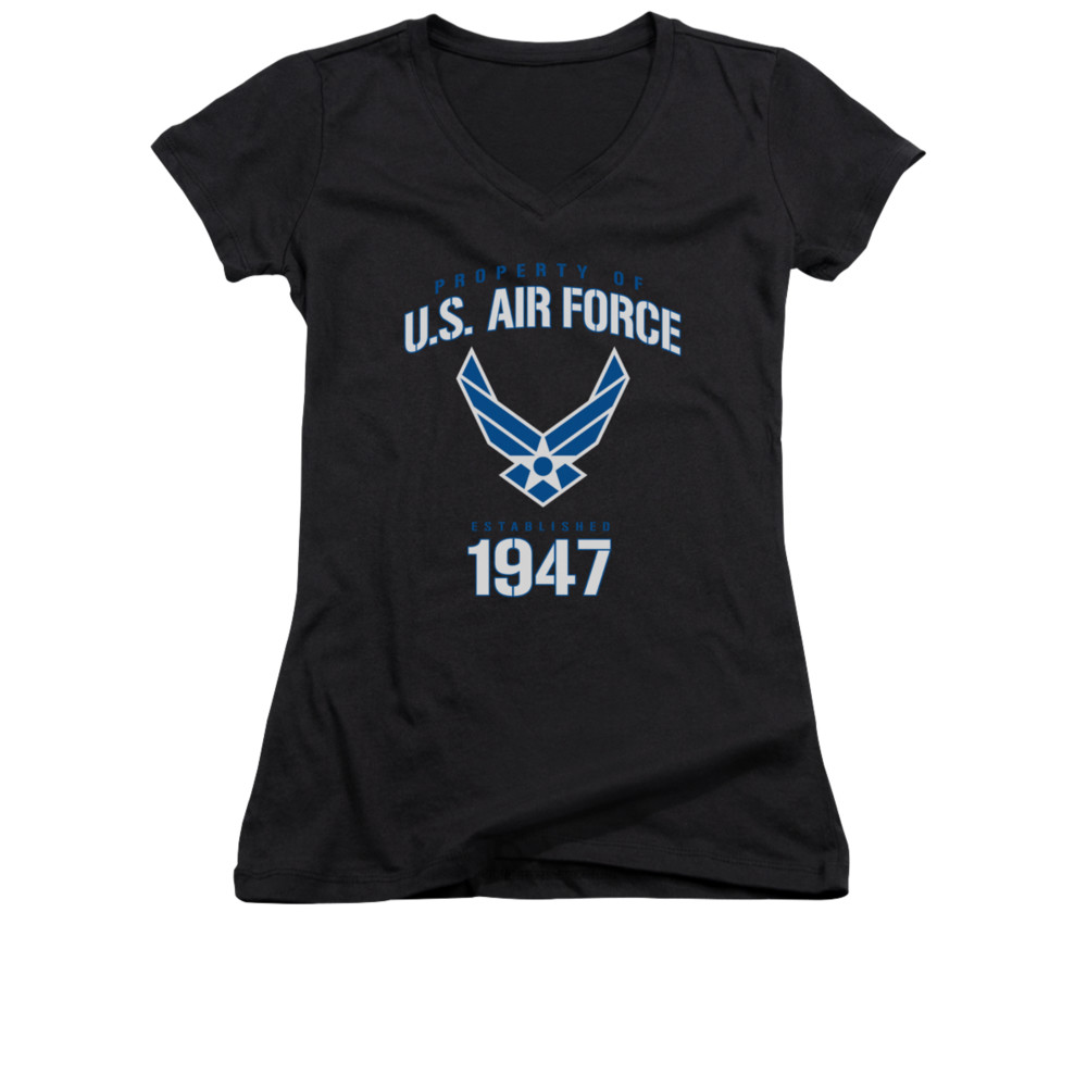 Air Force Shirt Slim Fit V-Neck Property Of Black T-Shirt - Air Force ...