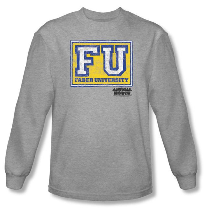 Animal House T-shirt Faber University Athletic Heather Long Sleeve Tee ...