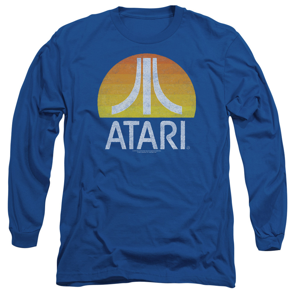 Atari Long Sleeve Shirt Logo Royal Tee T-Shirt - Atari Logo Shirts