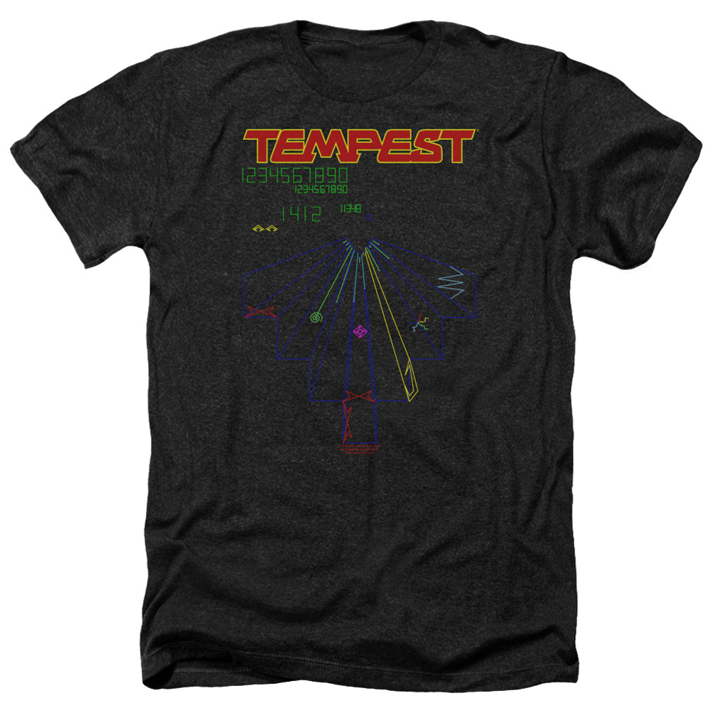 Atari Shirt Tempest Screen Heather Black T-Shirt - Atari Tempest Screen ...