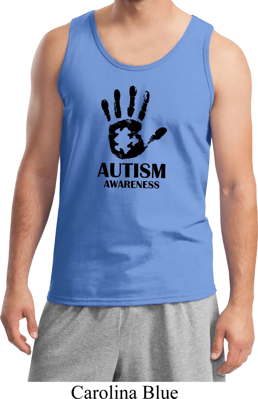 Autism Awareness Hand Tank Top - Autism Awareness Hand Mens Shirts