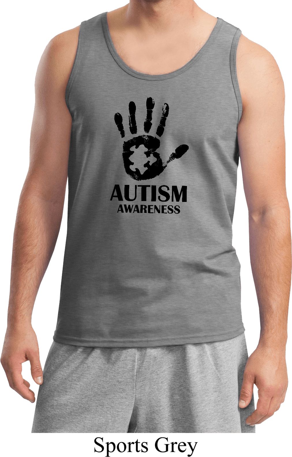 Autism Awareness Hand Tank Top - Autism Awareness Hand Mens Shirts