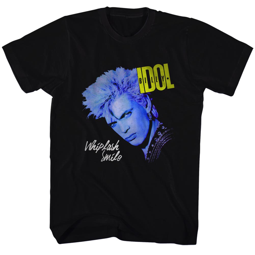 Billy Idol Shirt Whiplash Smile Black Tee T-Shirt - Billy Idol Shirts