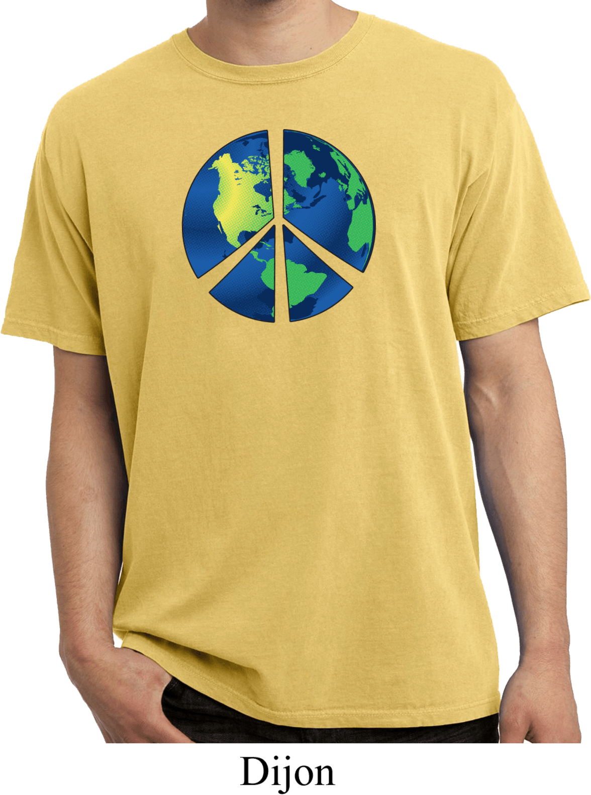 Blue Earth Peace Pigment Dyed Shirt - Blue Earth Peace Mens Shirts