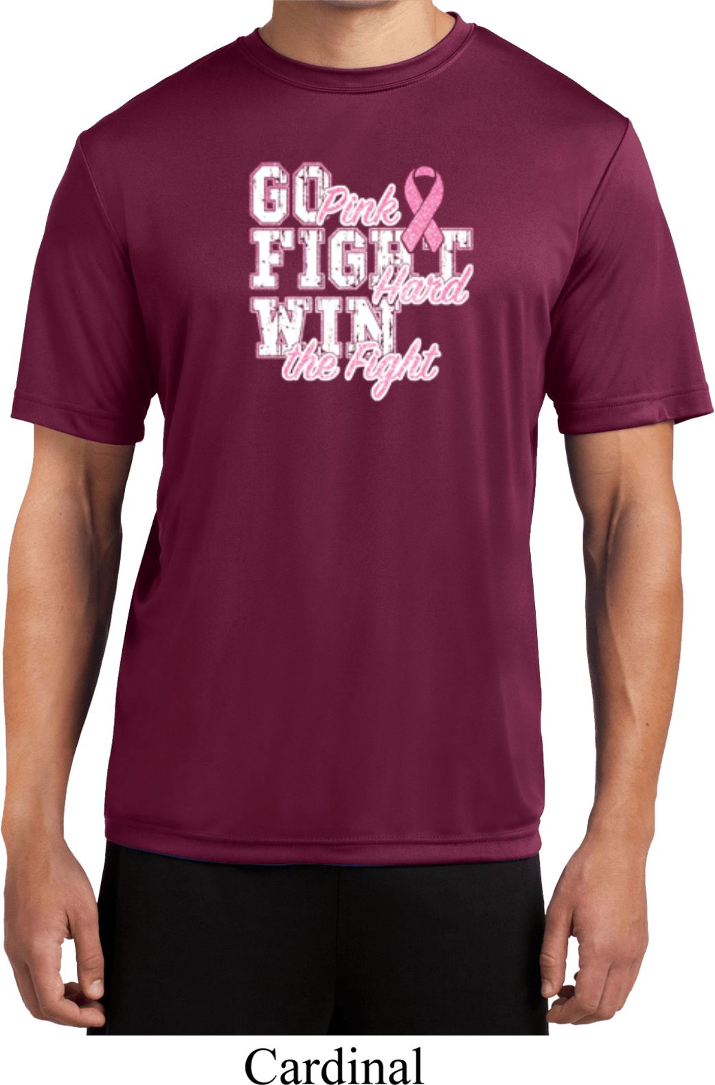 Breast Cancer Awareness Go Fight Win Mens Moisture Wicking Shirt - Go ...
