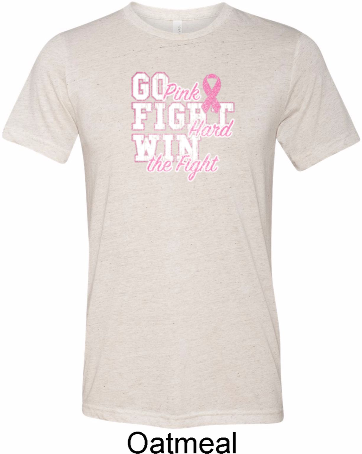 Breast Cancer Awareness Go Fight Win Mens Tri Blend Crewneck Shirt - Go ...