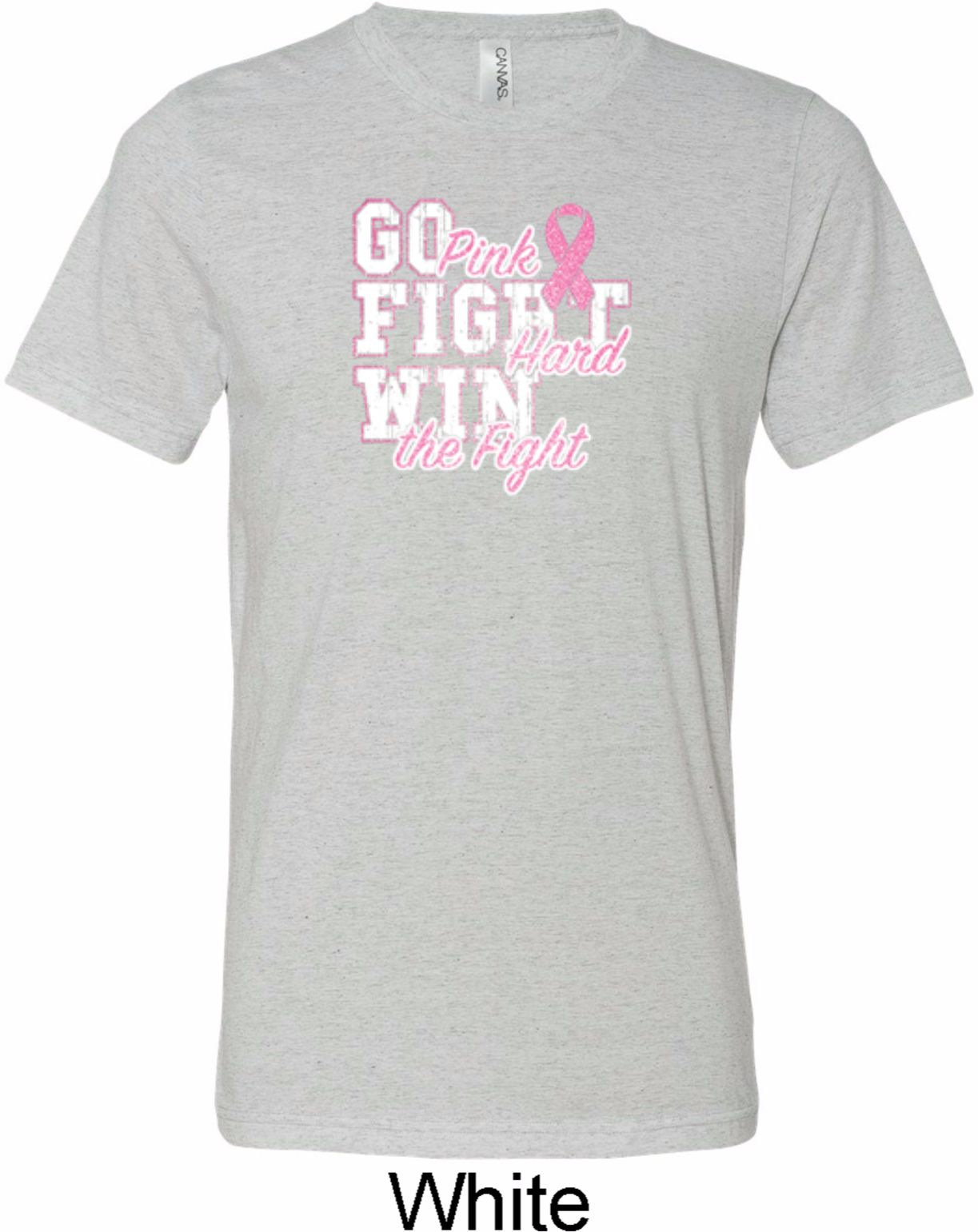 Breast Cancer Awareness Go Fight Win Mens Tri Blend Crewneck Shirt - Go ...