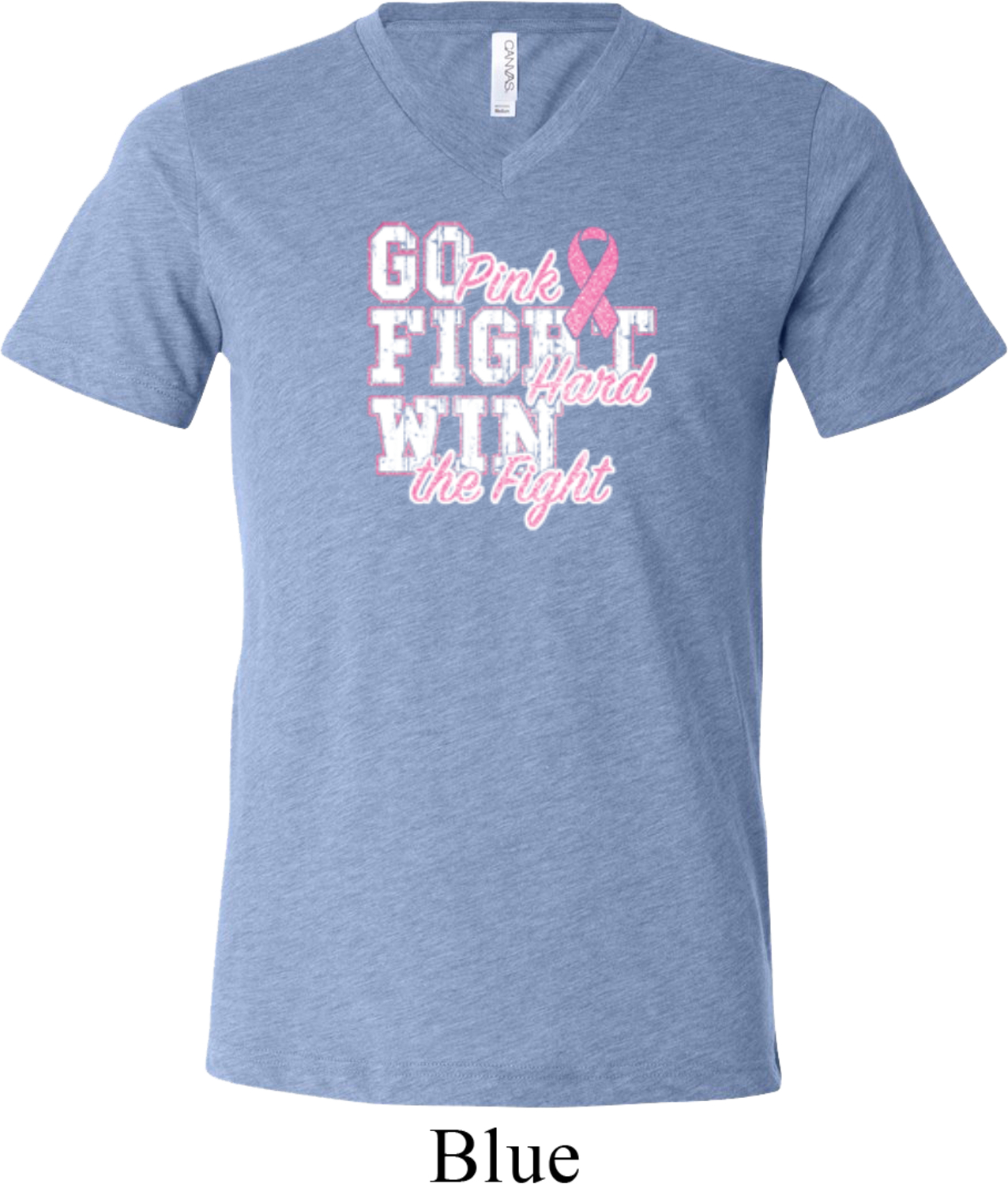 Breast Cancer Awareness Go Fight Win Mens Tri Blend V-neck Shirt - Go ...