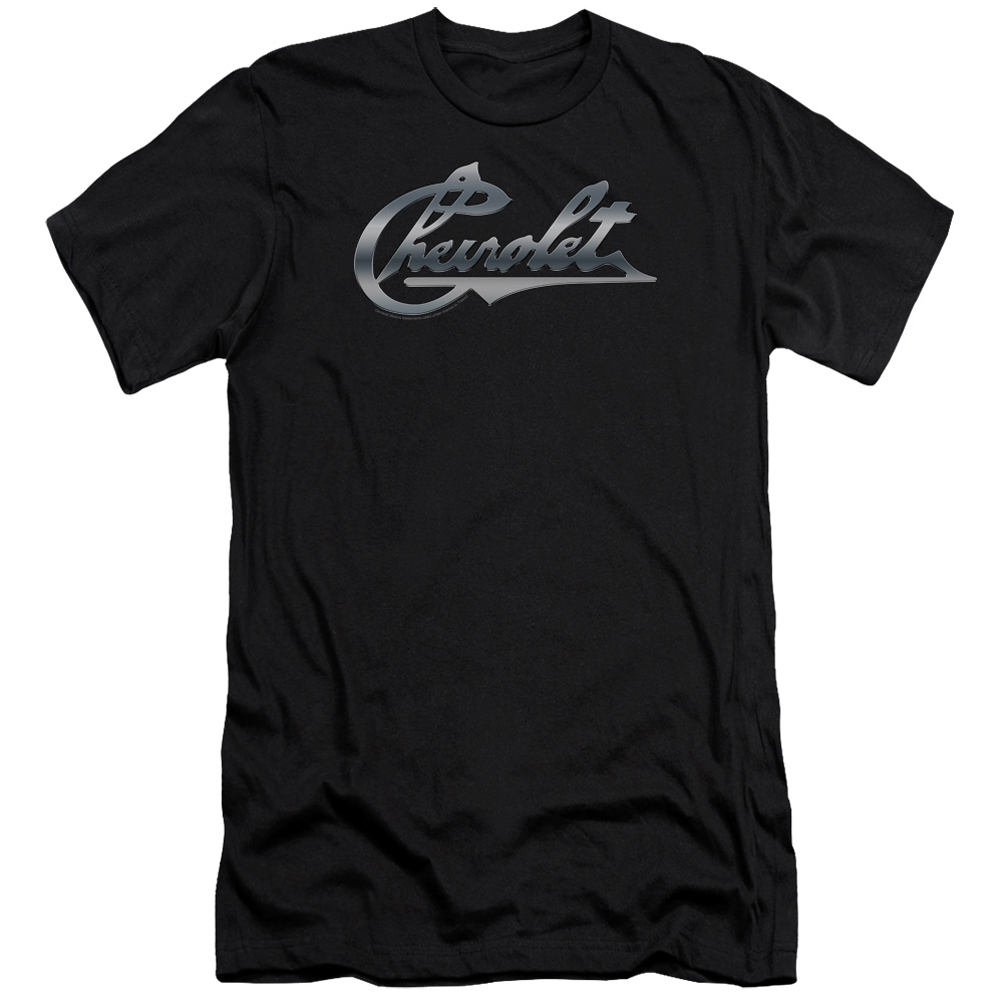 Chevy Slim Fit Shirt Chevrolet Script Black T-Shirt - Chevy Chevrolet ...