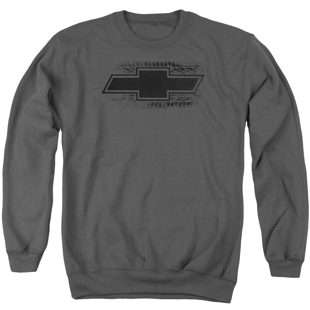 Chevy Sweatshirt Chevrolet Bowtie Tire Tread Adult Charcoal Sweat Shirt ...