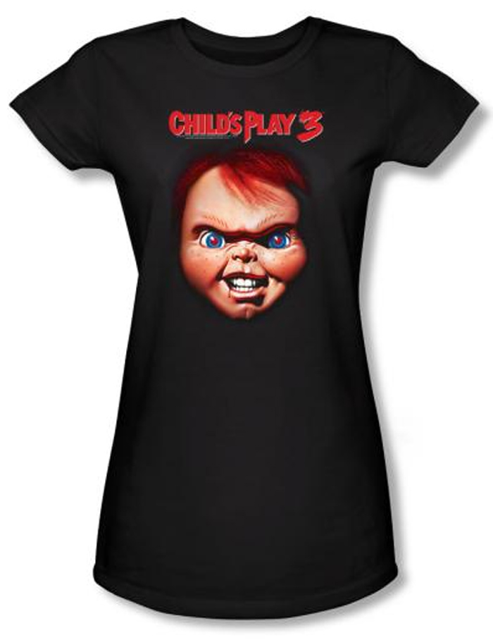 Child's Play 3 Juniors T-shirt Movie Chucky Black Tee Shirt - Child's ...