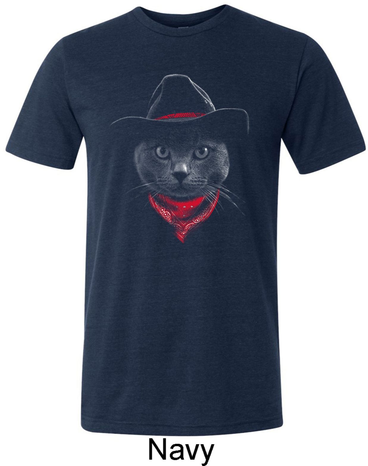 Cowboy Cat Tri Blend Tee - Cowboy Cat Mens Shirts
