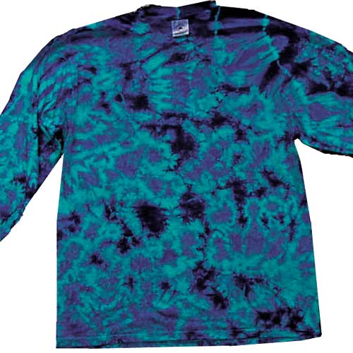 Crinkle Blue Adult Unisex Tie Dye Long Sleeve Shirt - Happy Life T-shirts