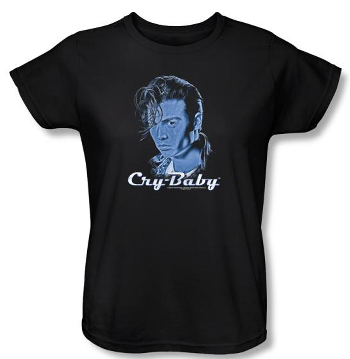 Cry Baby Ladies Movie T-shirt Cry Baby Black Tee Shirt - Crybaby King ...