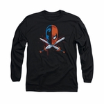 Deathstroke Shirt Crossed Swords Slim Fit V Neck Black Tee T-Shirt ...