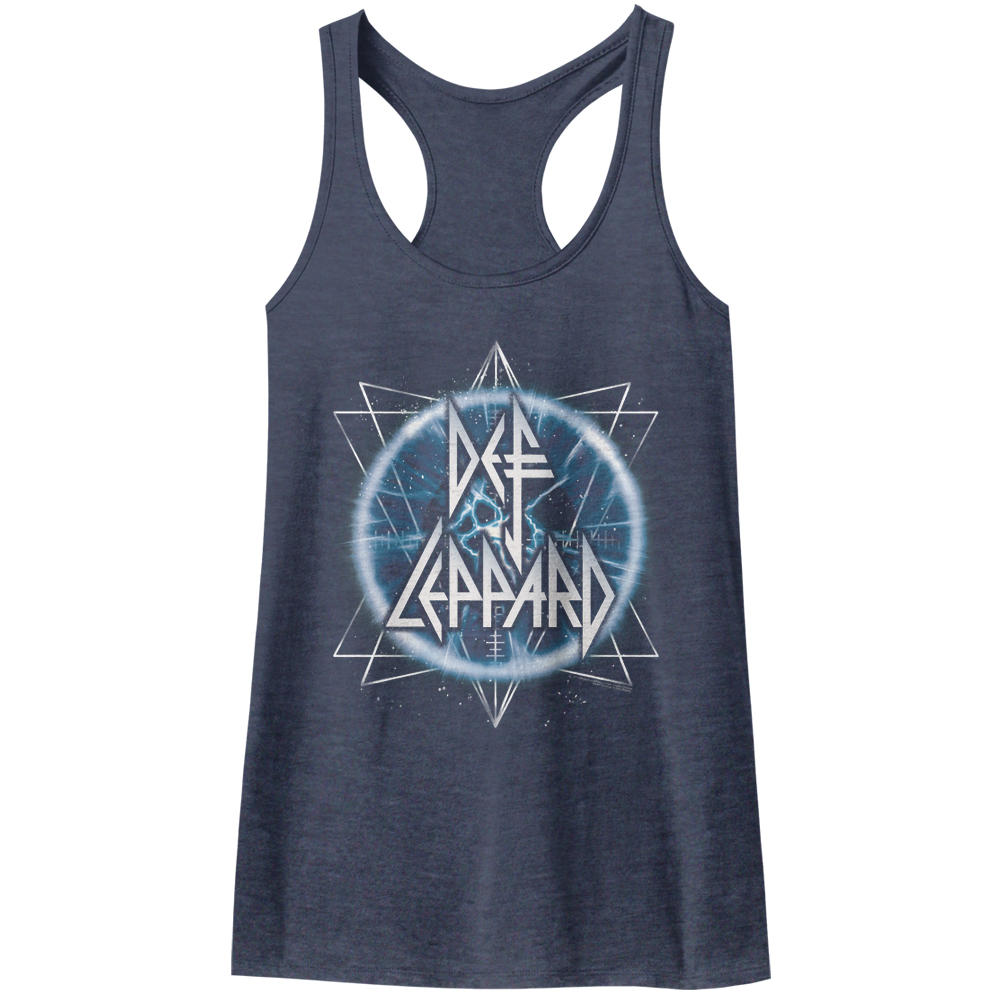 Def Leppard Juniors Tank Top Electric Eye Navy Blue Racerback - Def ...