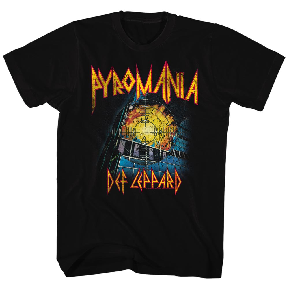Def Leppard Shirt Pyromania Black Tee T-Shirt - Def Leppard Shirts