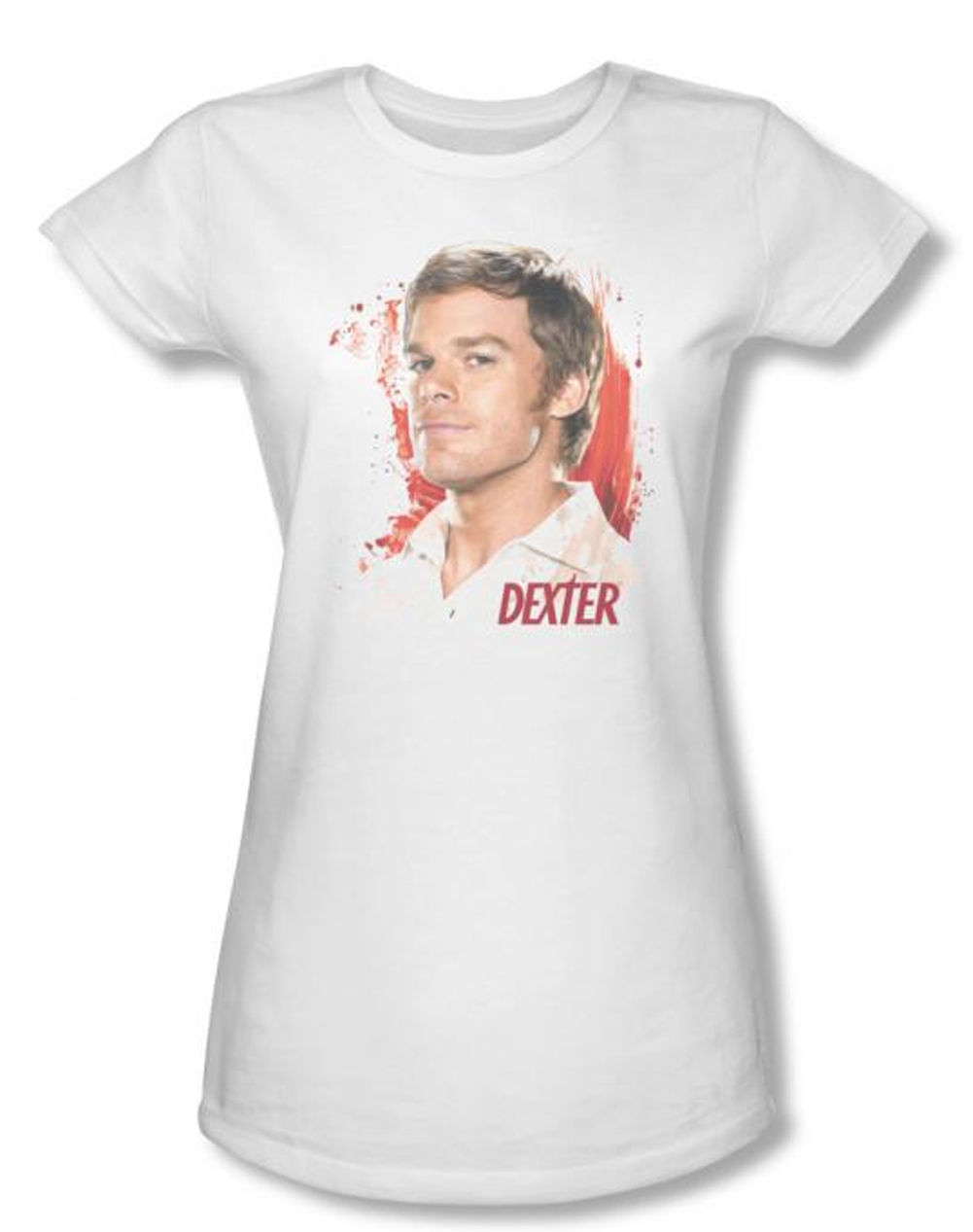 Dexter Juniors Shirt Blood Splatter White T-shirt Tee - Dexter Blood ...