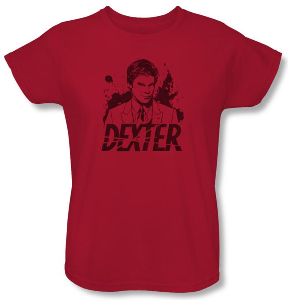 Dexter Ladies Shirt Splatter Red T-Shirt Tee - Dexter Splatter Shirts