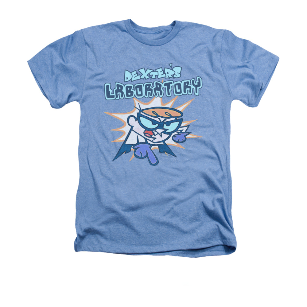 Dexter's Laboratory Shirt What Do You Want Adult Heather Light Blue Tee ...