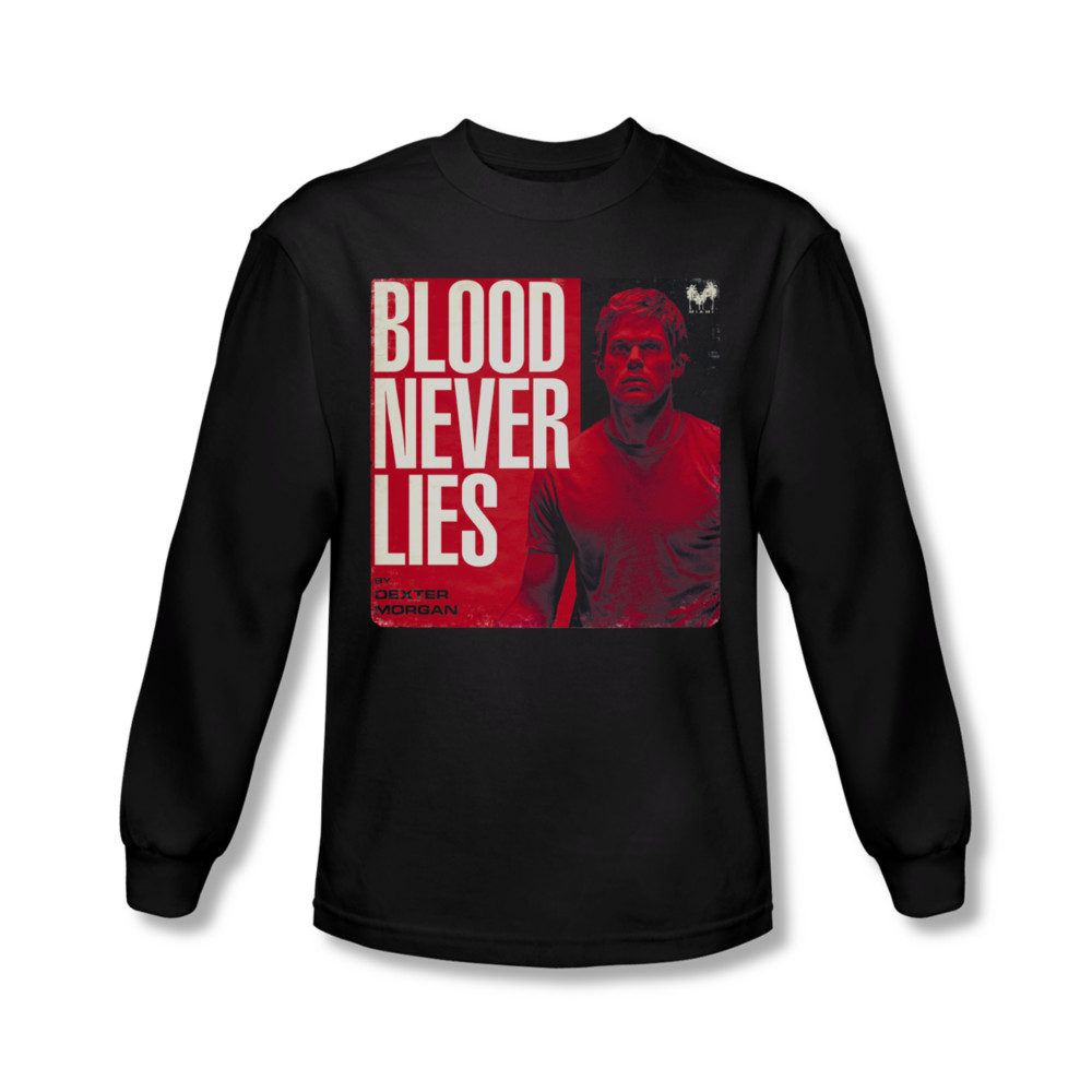 Dexter Shirt Blood Never Lies Long Sleeve Black Tee T-Shirt - Dexter ...