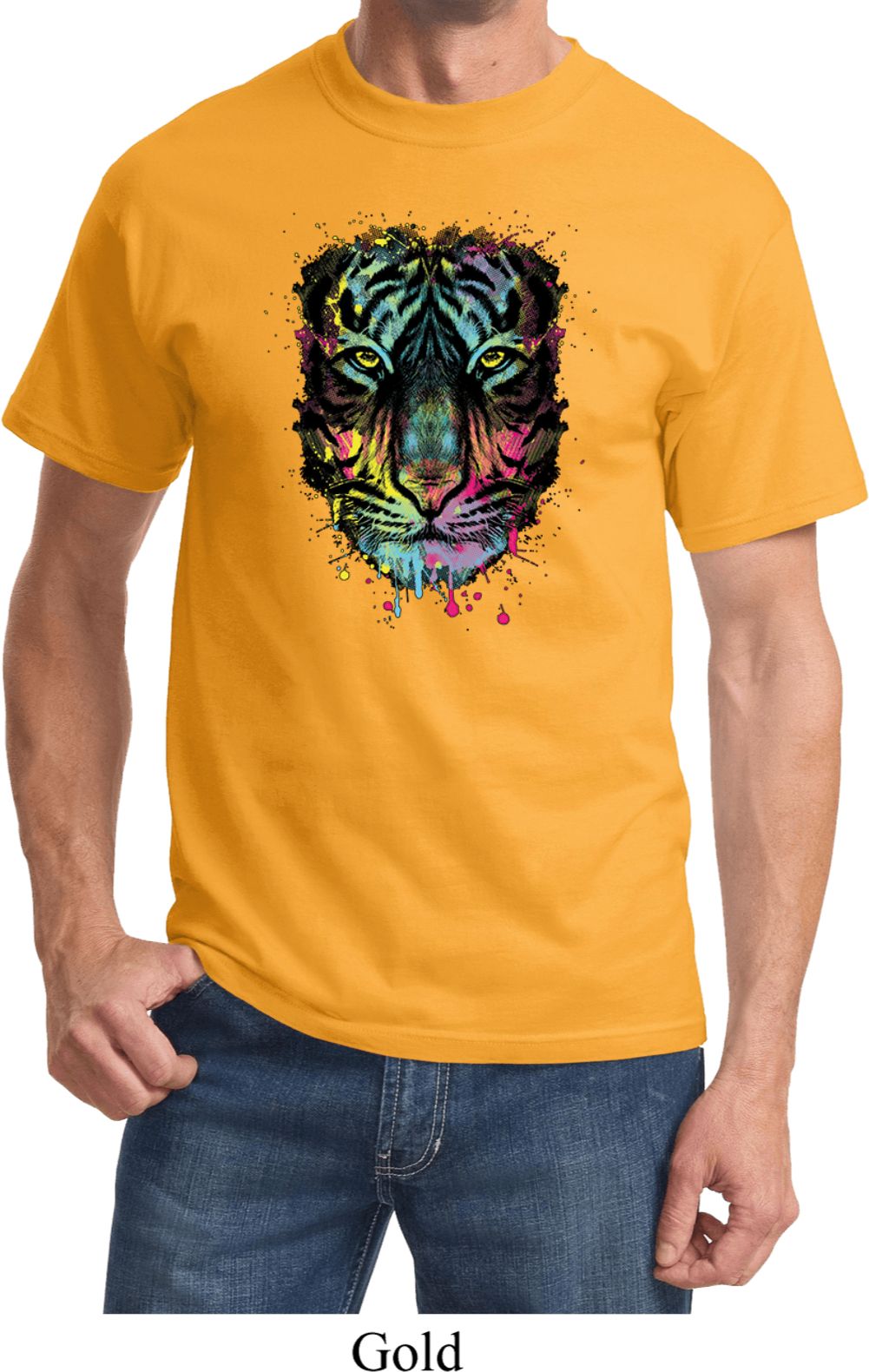 Dripping Neon Tiger Shirt - Dripping Neon Tiger Ladies Shirts