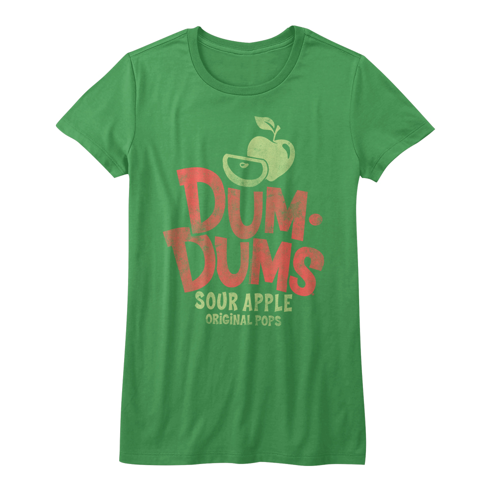 Dum Dums Shirt Juniors Sour Apple Heather Green T-Shirt - Dum Dums Shirts