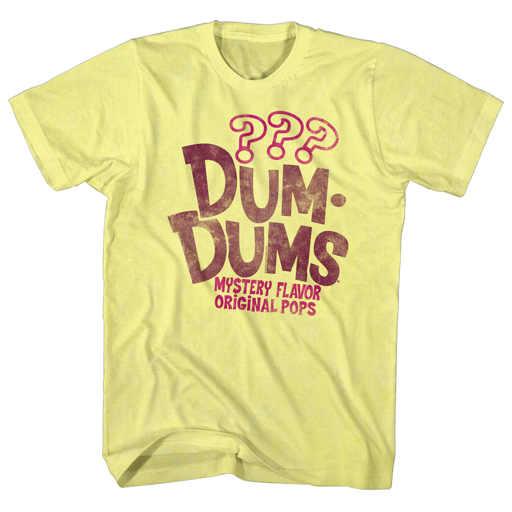 Dum Dums Shirt Mystery Flavor Yellow T-Shirt - Dum Dums Shirts