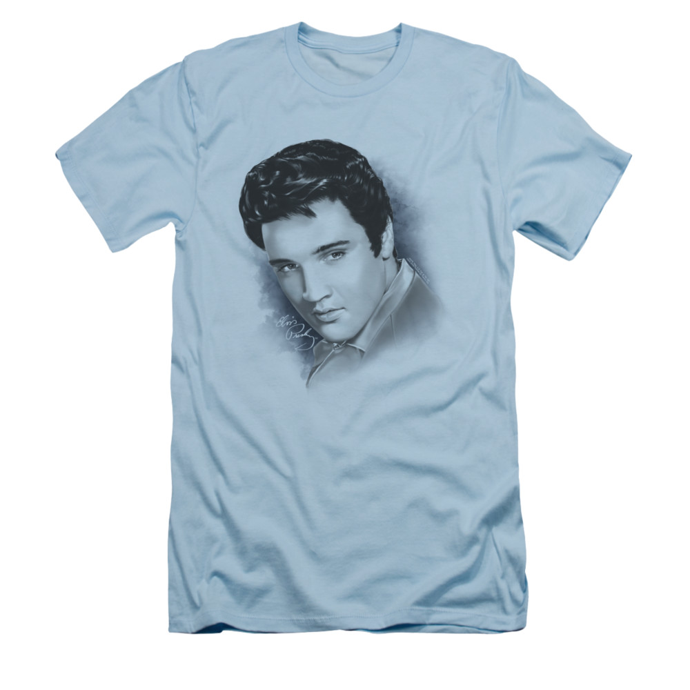 Elvis Presley Shirt Slim Fit Dreamy Light Blue T-Shirt - Elvis Presley ...