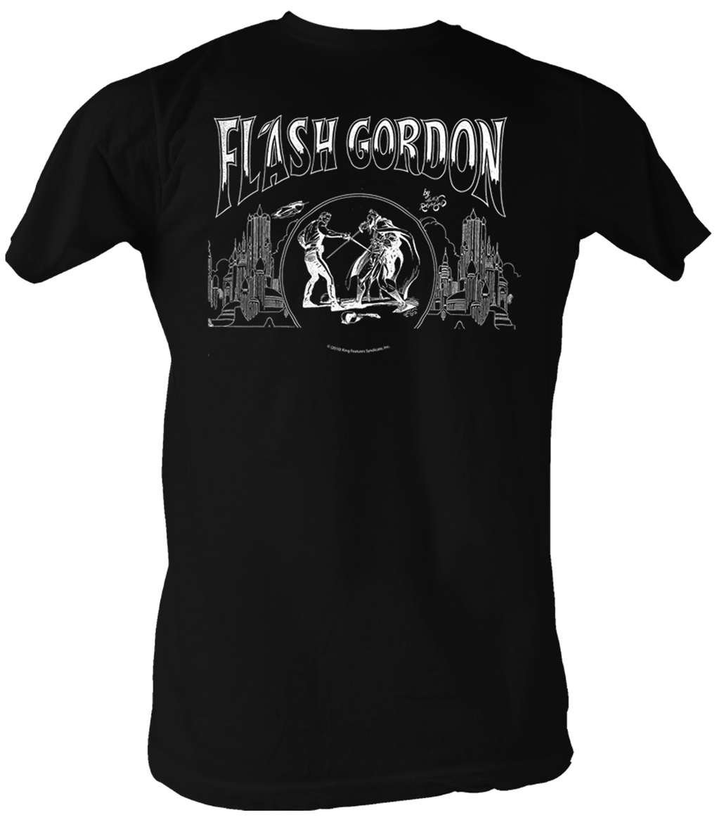 Flash Gordon T-Shirt - Jack Flash Adult Black Tee Shirt - Flash Gordon ...