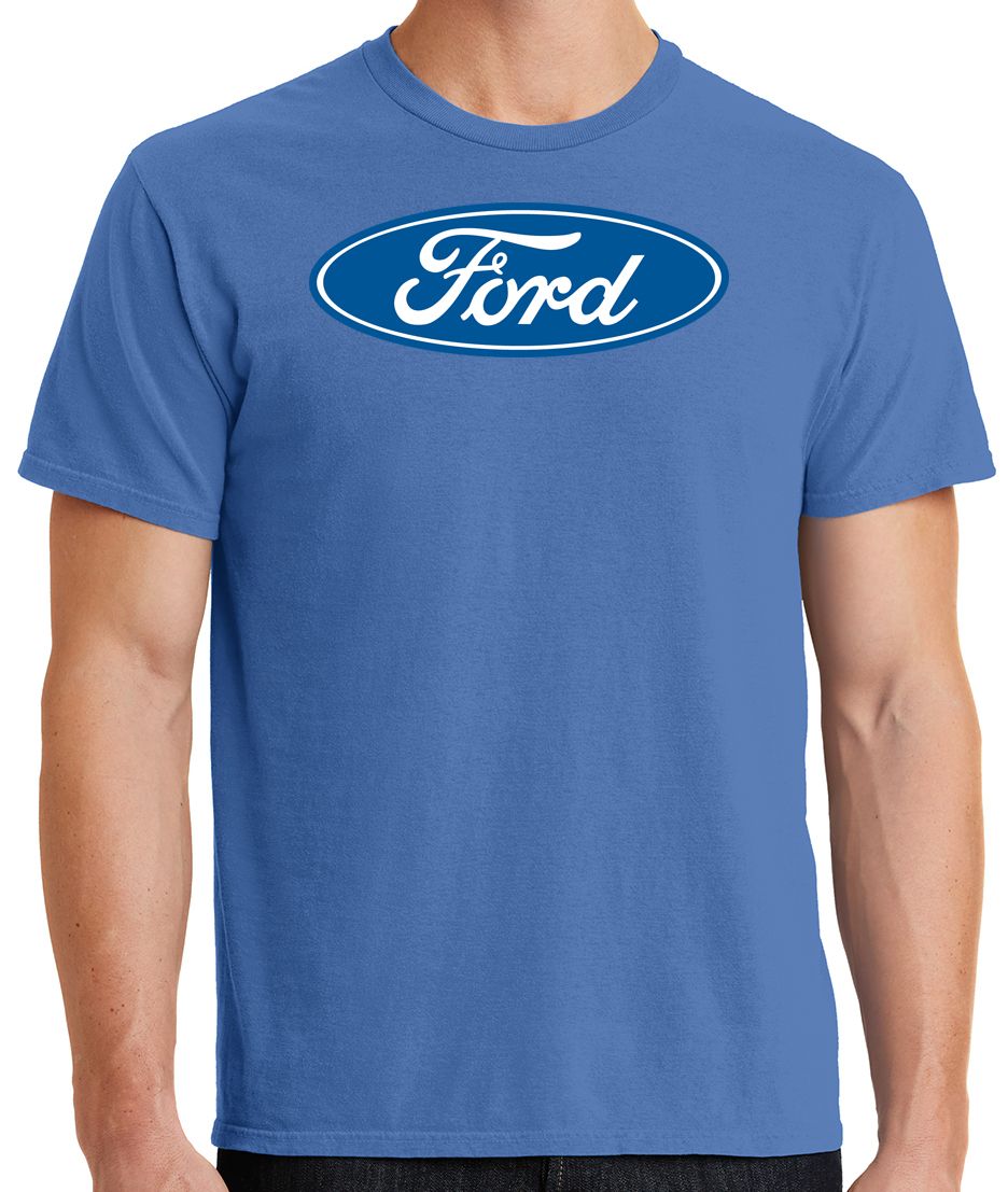Mens Ford Logo Pigment Dyed T-Shirt - Blue Moon - Ford Logo Pigment ...