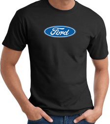 Ford Logo T-shirt - Oval Emblem Classic Car Adult Black Tee Shirt ...