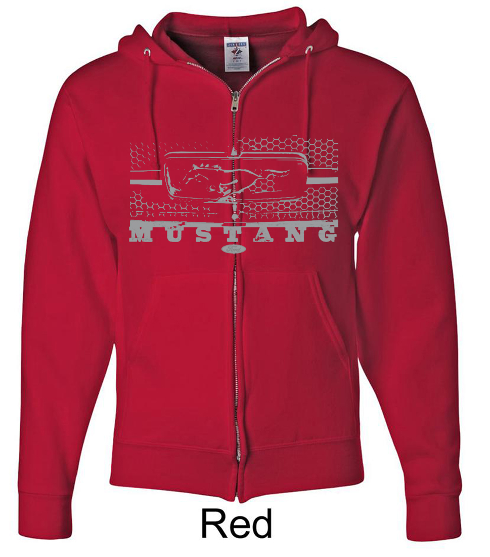 Ford Mustang Hoodie - Legend Honeycomb Full Zip - Ford Mustang T-shirts ...