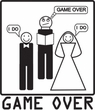 Game Over Marriage Ceremony T-shirt Funny Navy Tee - White Print - Game ...