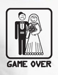 Game Over T-shirt Funny Marriage Bride Groom White Tee - Black Print ...