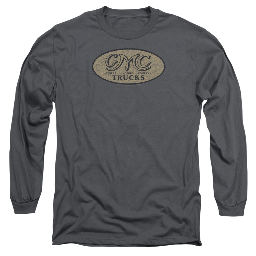 GMC Long Sleeve Shirt Vintage Oval Logo Charcoal Tee T-Shirt - GMC ...