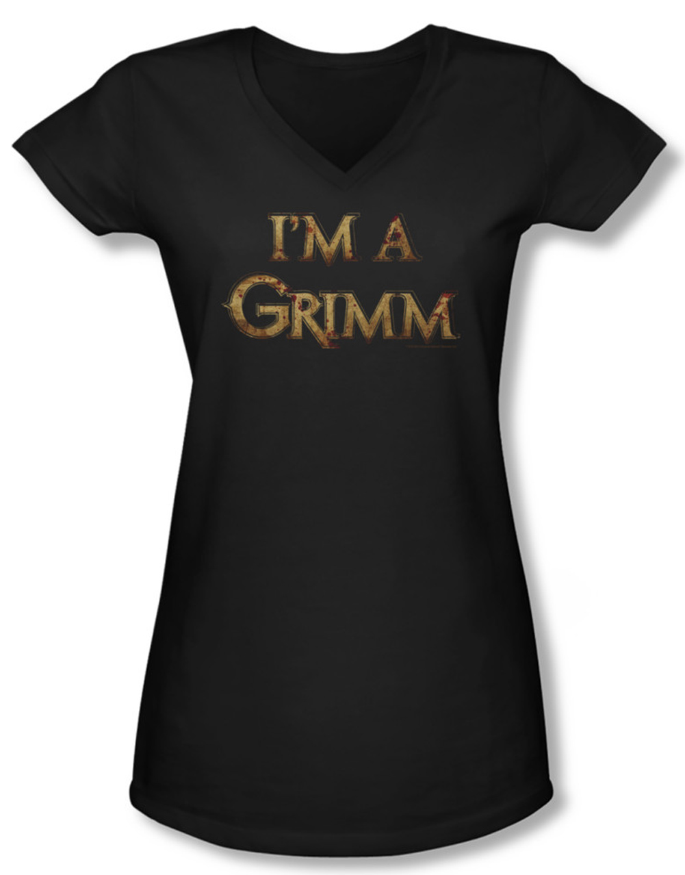 Grimm Shirt Juniors V Neck I'm A Grimm Black Tee T-Shirt - Grimm I'm A ...