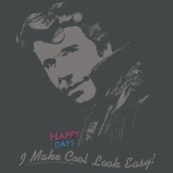 Happy Days T-shirt - Cool Fonz Adult Charcoal Shirt - Happy Days Cool ...