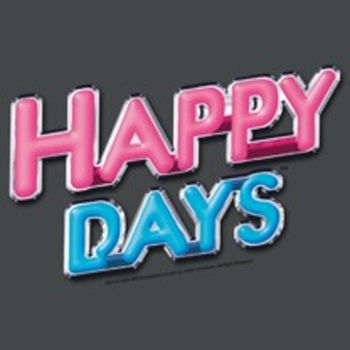 Happy Days T-shirt Neon Logo Adult Charcoal Tee Shirt - Happy Days Logo ...