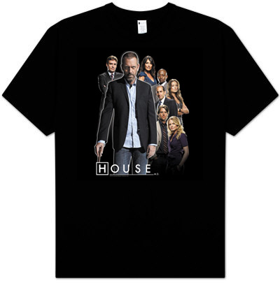 House T-shirt TV Show House Crew Adult Black Tee - House Crew Shirts