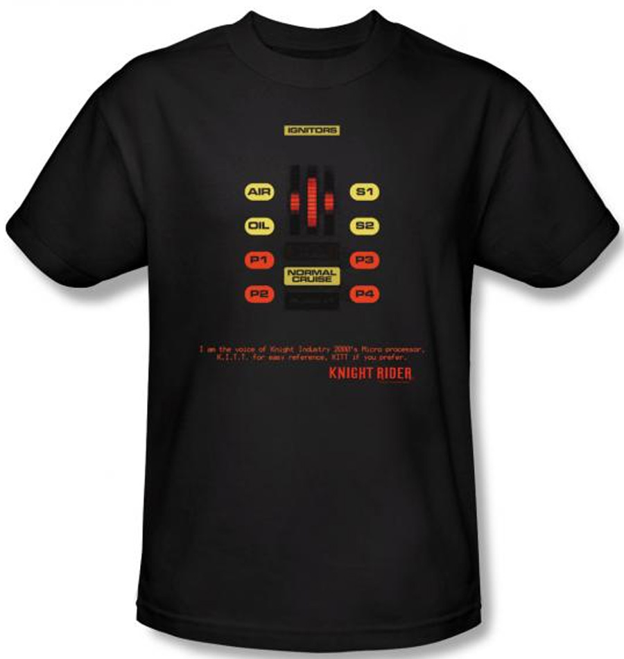 Knight Rider T-shirt Kitt Consol Adult Black Tee Shirt - Knight Rider ...