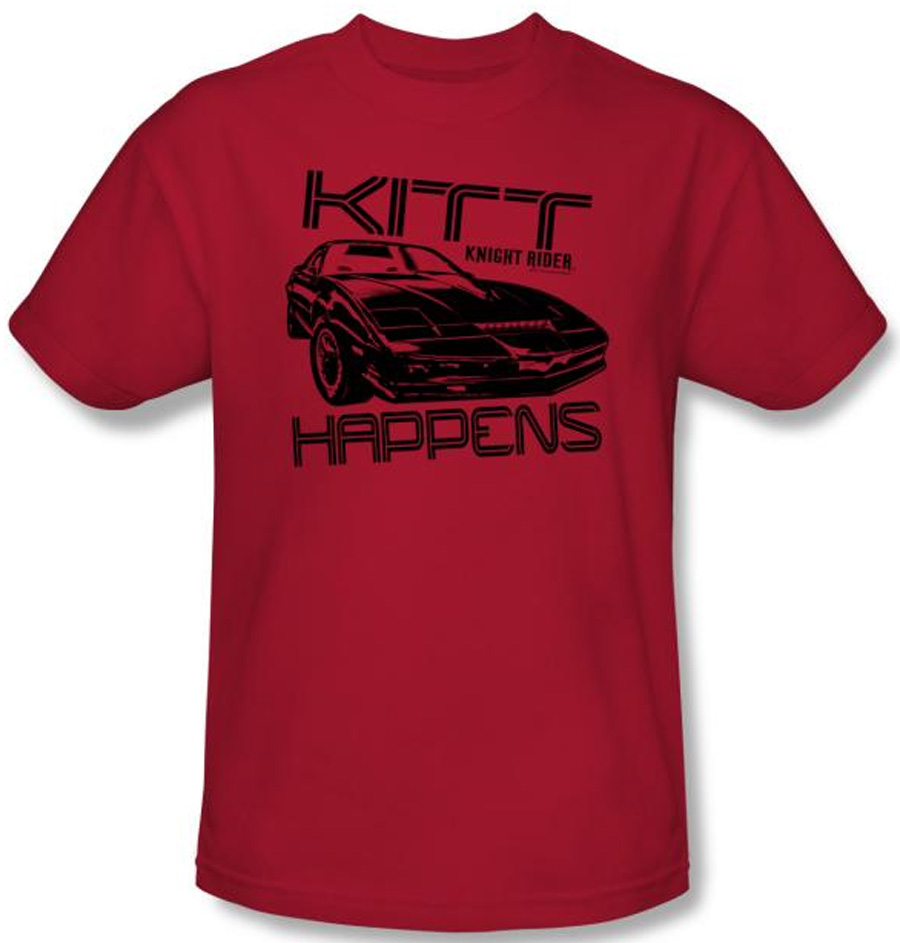 Knight Rider T-shirt Kitt Happens Adult Red Tee Shirt - Knight Rider Shirts