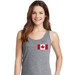 Ladies Canada Tee Canadian Flag Pocket Print Long Sleeve - Canadian ...