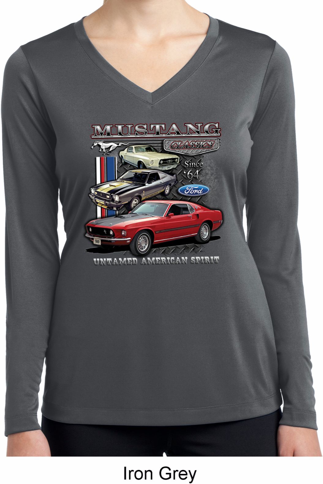 Ladies Ford Classic Mustangs Untamed Dry Wicking Long Sleeve - Ford ...