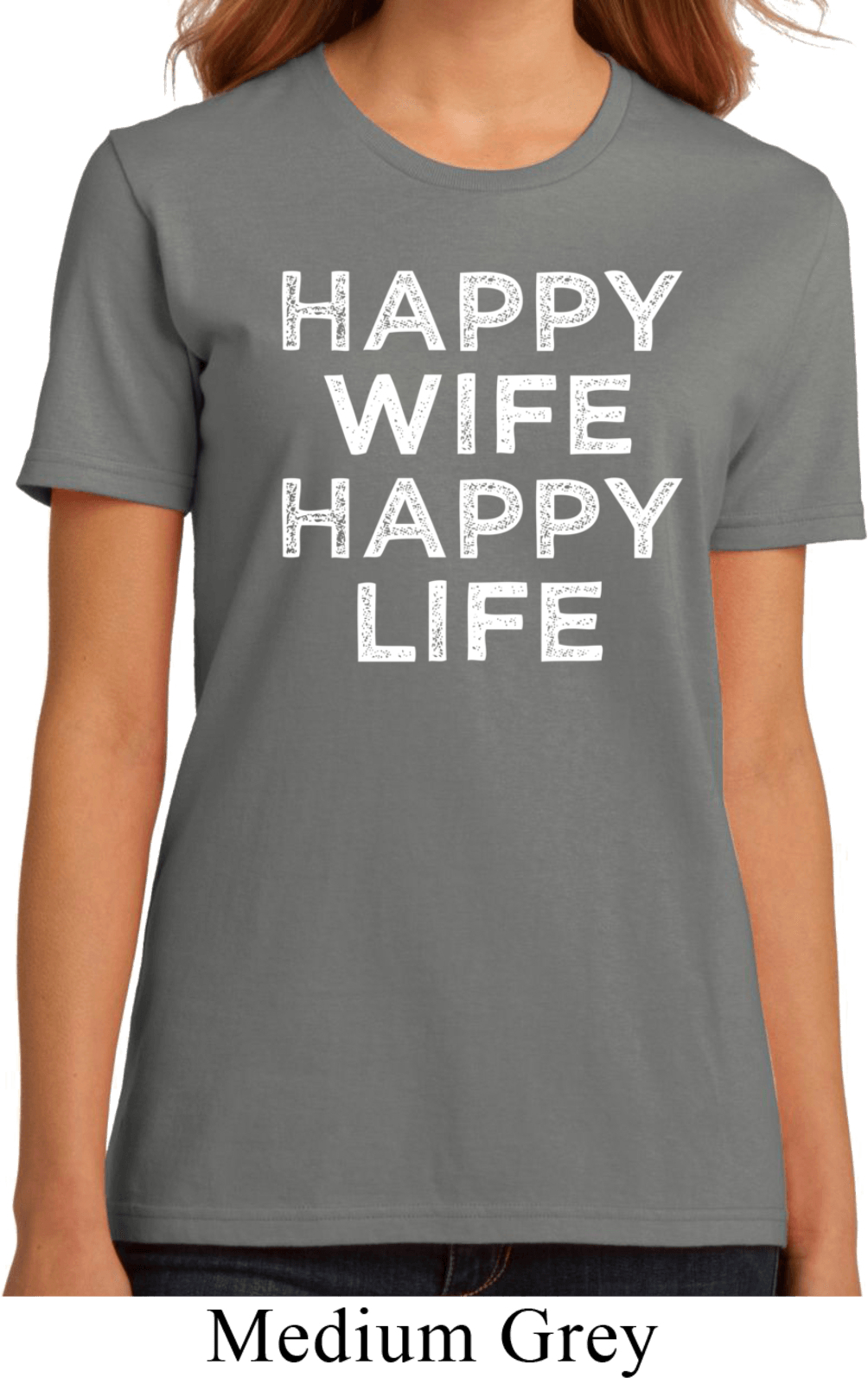 Ladies Funny Shirt Happy Wife Happy Life Organic Tee T-Shirt - Happy ...