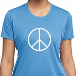 Ladies Peace Shirt Basic Peace White Longer Length Tee T-Shirt - Basic ...